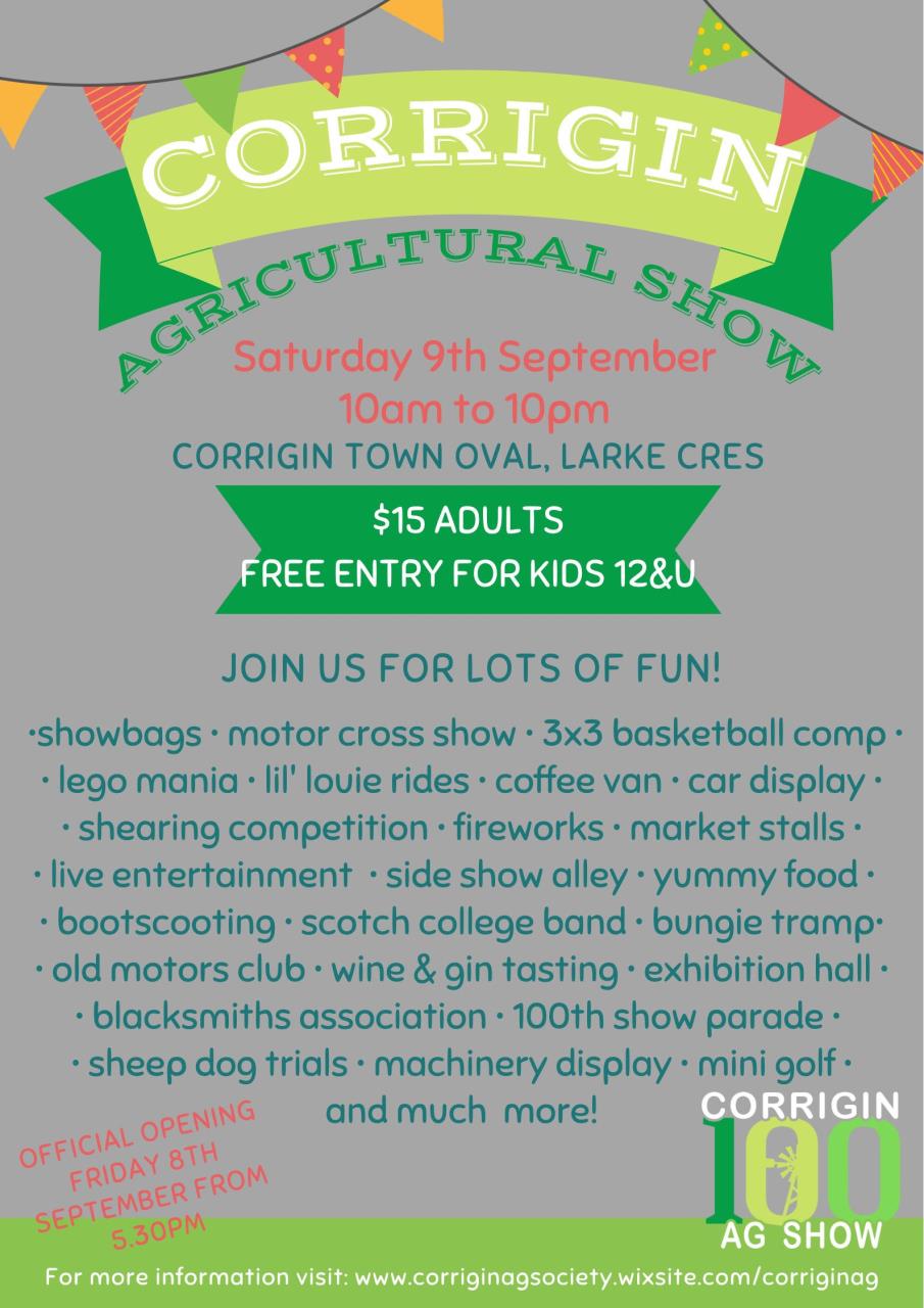 100th Corrigin Agricultural Show » Shire of Corrigin